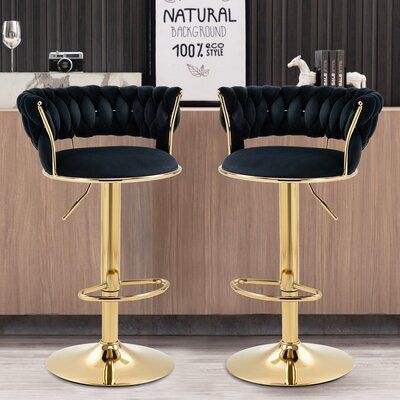 Kara Swivel Bar Stools (Available in Blue, Grey and Black) Sold as a s ...