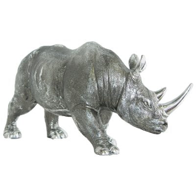 Silver Rhino Sculpture (36 cm) – MHF Decor-Delights