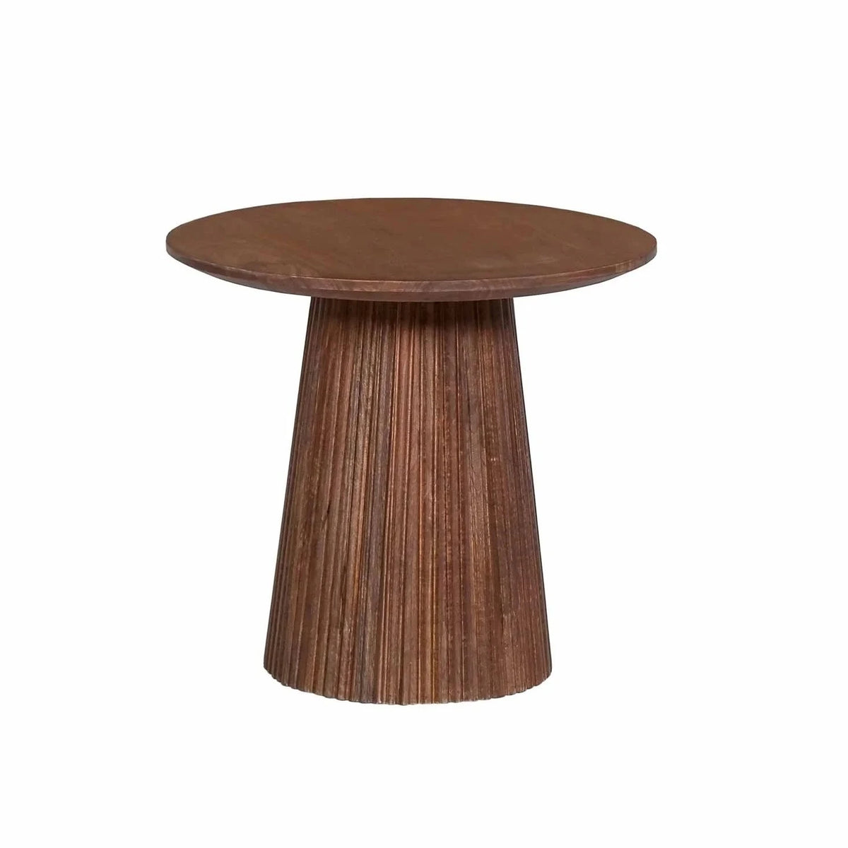 Solid Mango Wood round Side table (Available in Dark Brown or Light Br ...